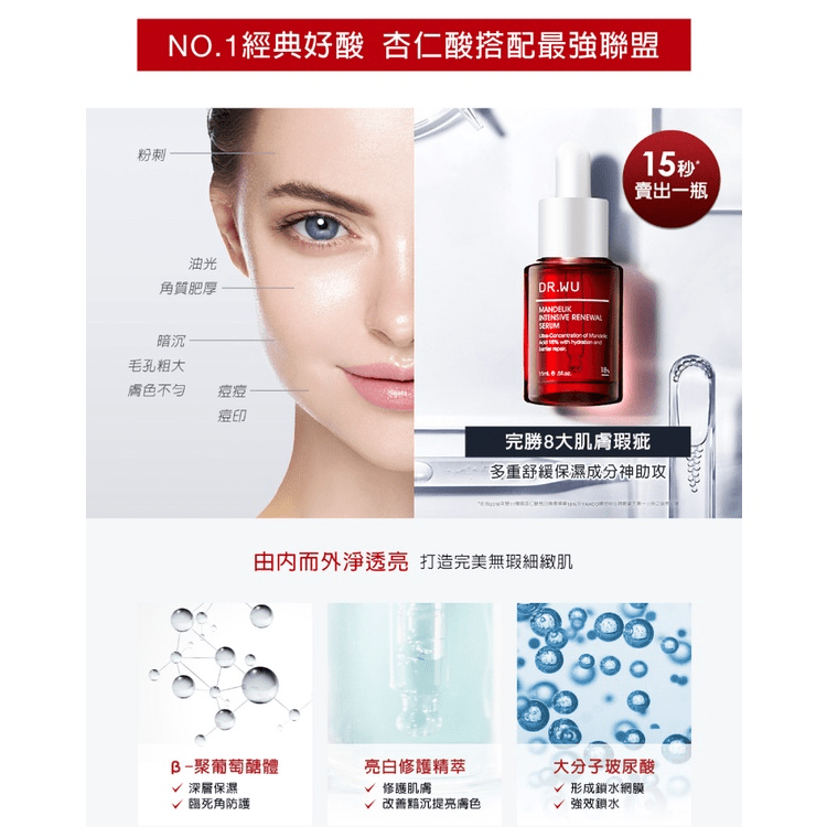⏰限時下殺📢DR.WU 杏仁酸亮白煥膚精華18% ️讓你又水又白🤩 - 瑪奇瑪奇 (@makemake2023) | Dcard