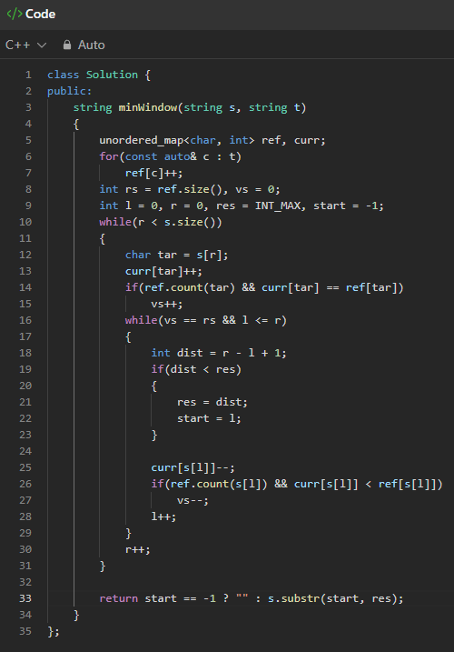 76. Minimum Window Substring (2) 解題紀錄 - 佛朗火箭製造基 (@supersonico) | Dcard