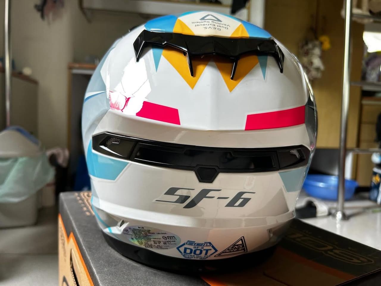 SOL SF-6 獨角獸_白/藍 全罩式安全帽 - 樹德科技大學板 | Dcard