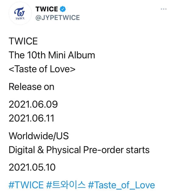 #回歸 TWICE 迷你10輯 Taste of Love 預告 - B60 留言 | Dcard