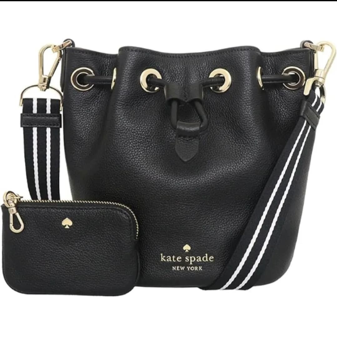 #我要賣 KATE SPADE Rosie黑色皮革二合一水桶包 - 二手交易板 | Dcard