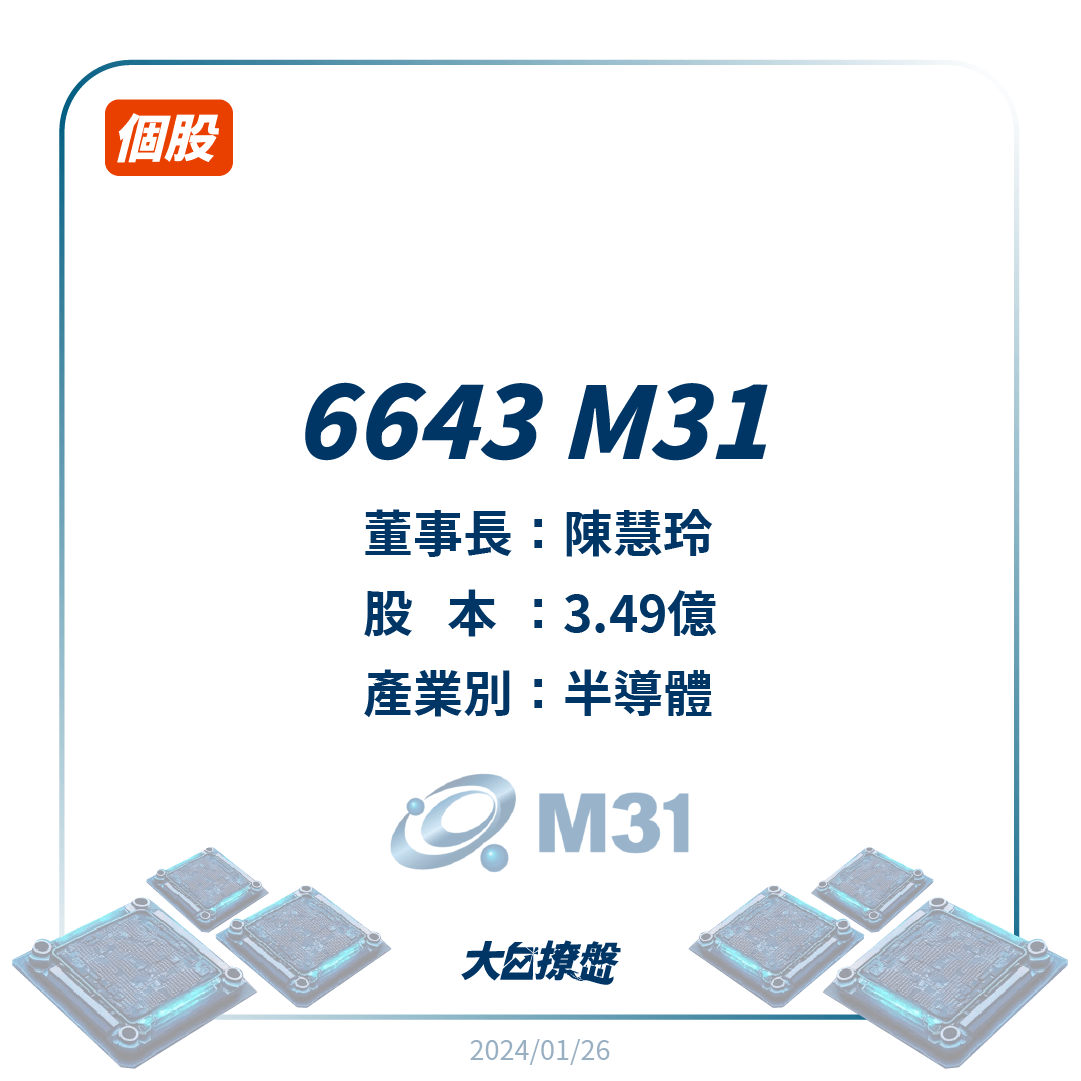【6643 M31】個股介紹 - 大白撩盤 (@dabuy_stock) | Dcard