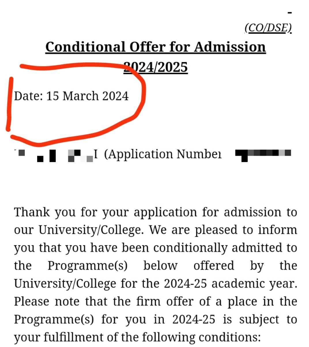 conditional offer - DSE 考生專區板 | Dcard