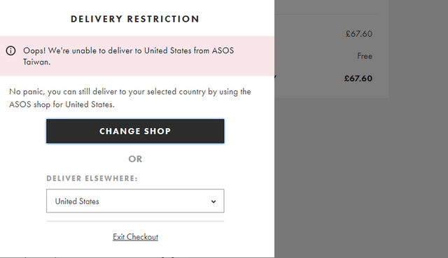 ASOS Taiwan的頁面，卻很多商品無法寄送到台灣，甚至所有國家都不行 - 網路購物板 | Dcard