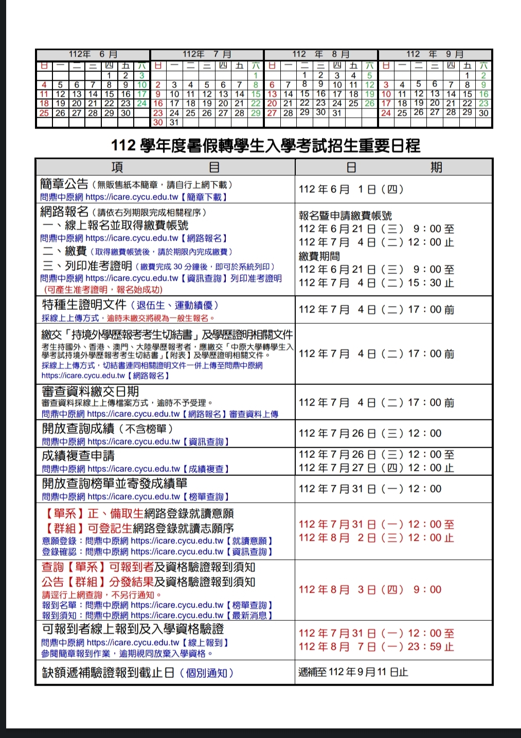 中原大學暑轉轉學簡章 考試板 Dcard