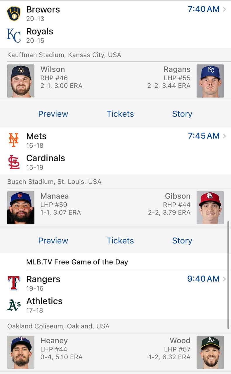 2024/5/7 MLB 先發投手&賽程（10 場） - MLB板 | Dcard