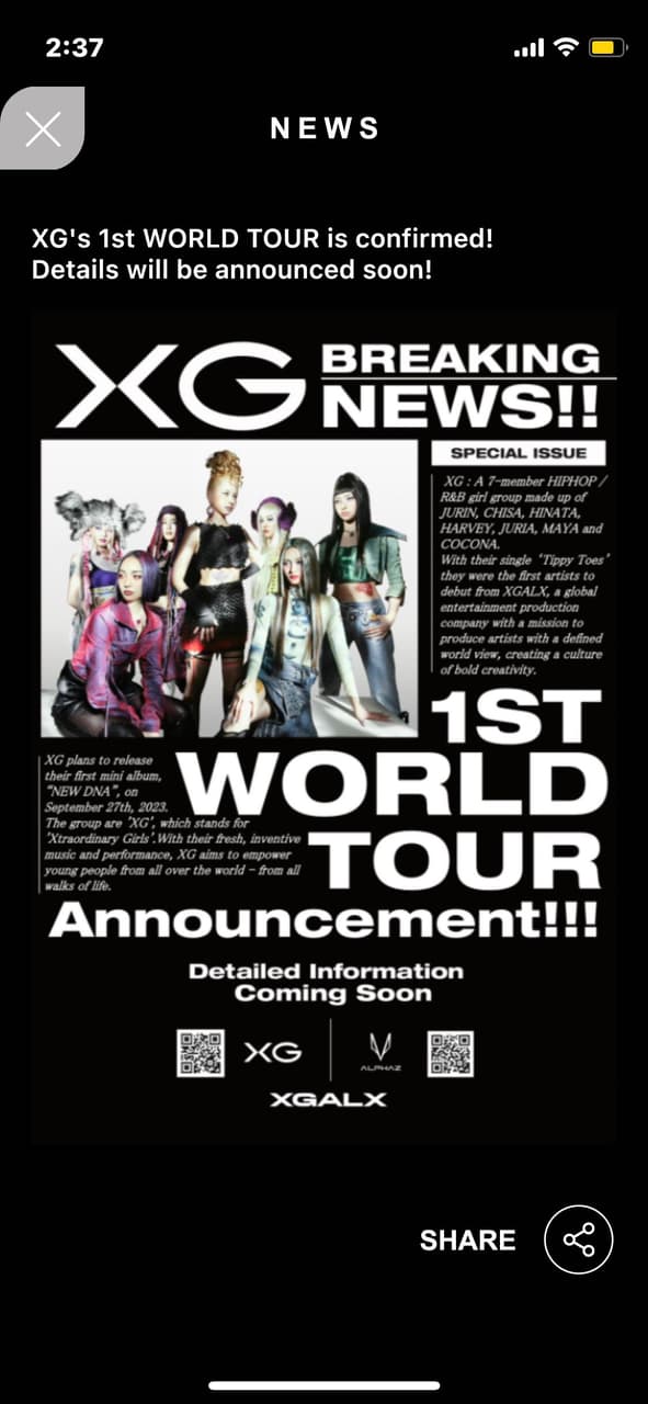 #情報 XG’s 1st WORLD TOUR confirmed! - 追星板 | Dcard