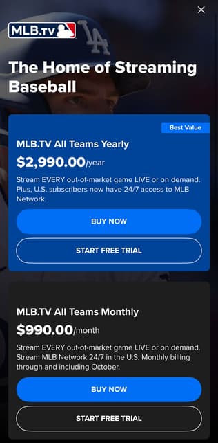 MLB TV訂閱相關問題 - 運動板 | Dcard