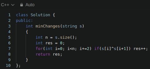 2914. Minimum Number of Changes to Make Binary String Beautiful 解題紀錄 - 佛朗火箭製造基 (@supersonico ...