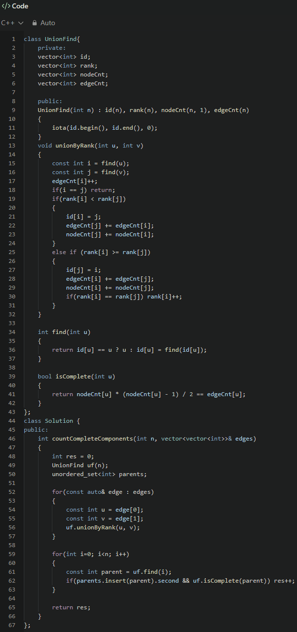 2685. Count the Number of Complete Components 解題紀錄 - 佛朗火箭製造基 (@supersonico) | Dcard