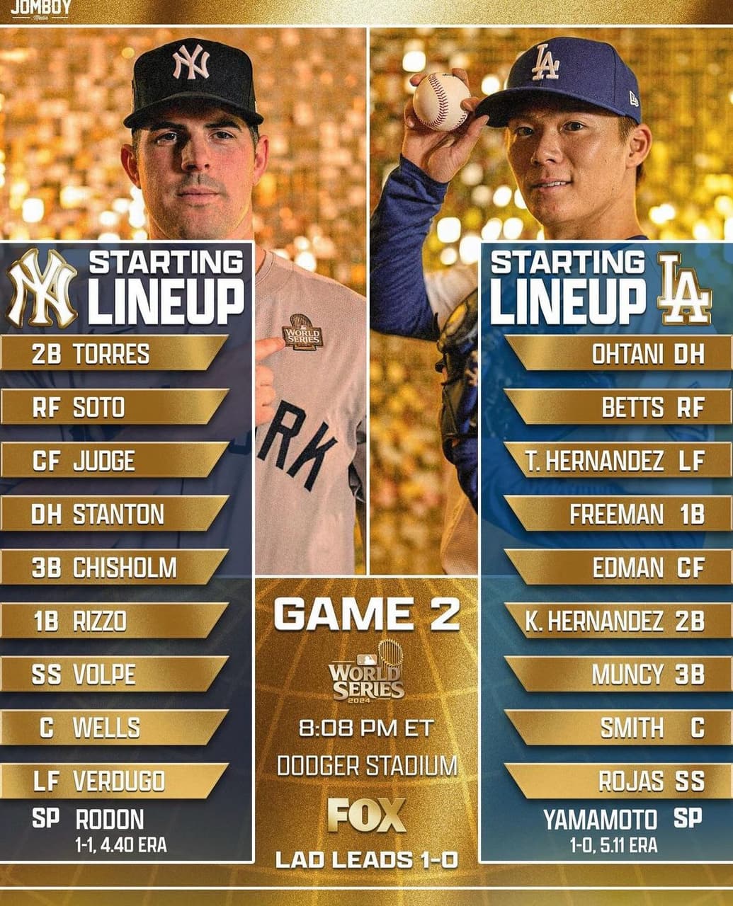 #賽事討論 2024/10/27 世界大賽 G2 / 洋基 VS. 道奇 / 賽事討論區（C.Rodon VS. 山本由伸）賽事討論區 - MLB板 | Dcard