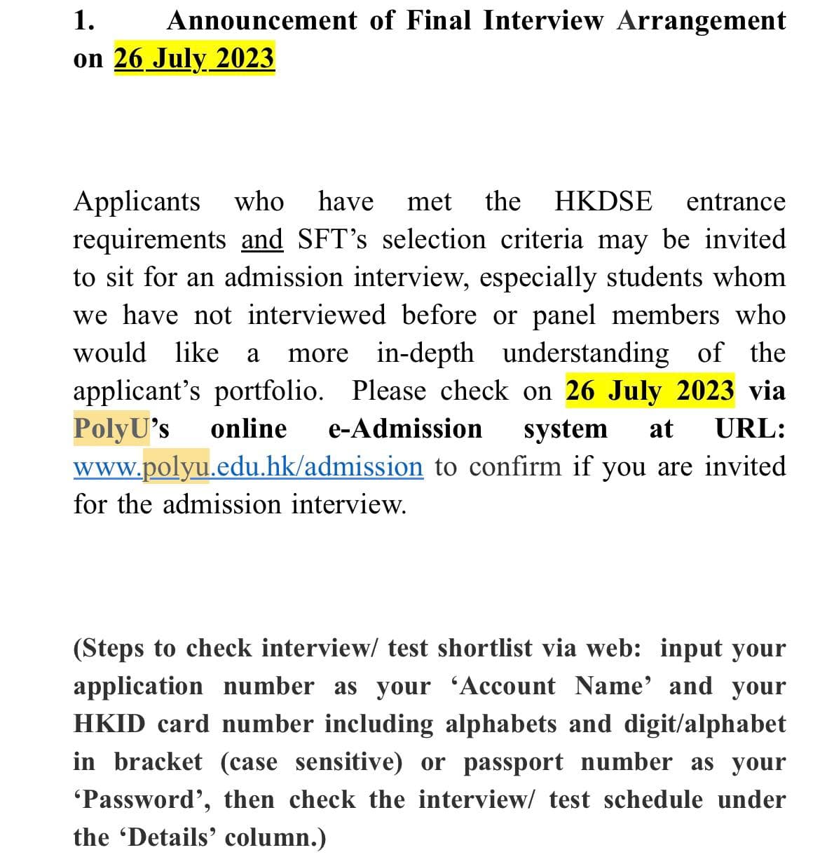 Poly sft interview - DSE 考生專區板 | Dcard