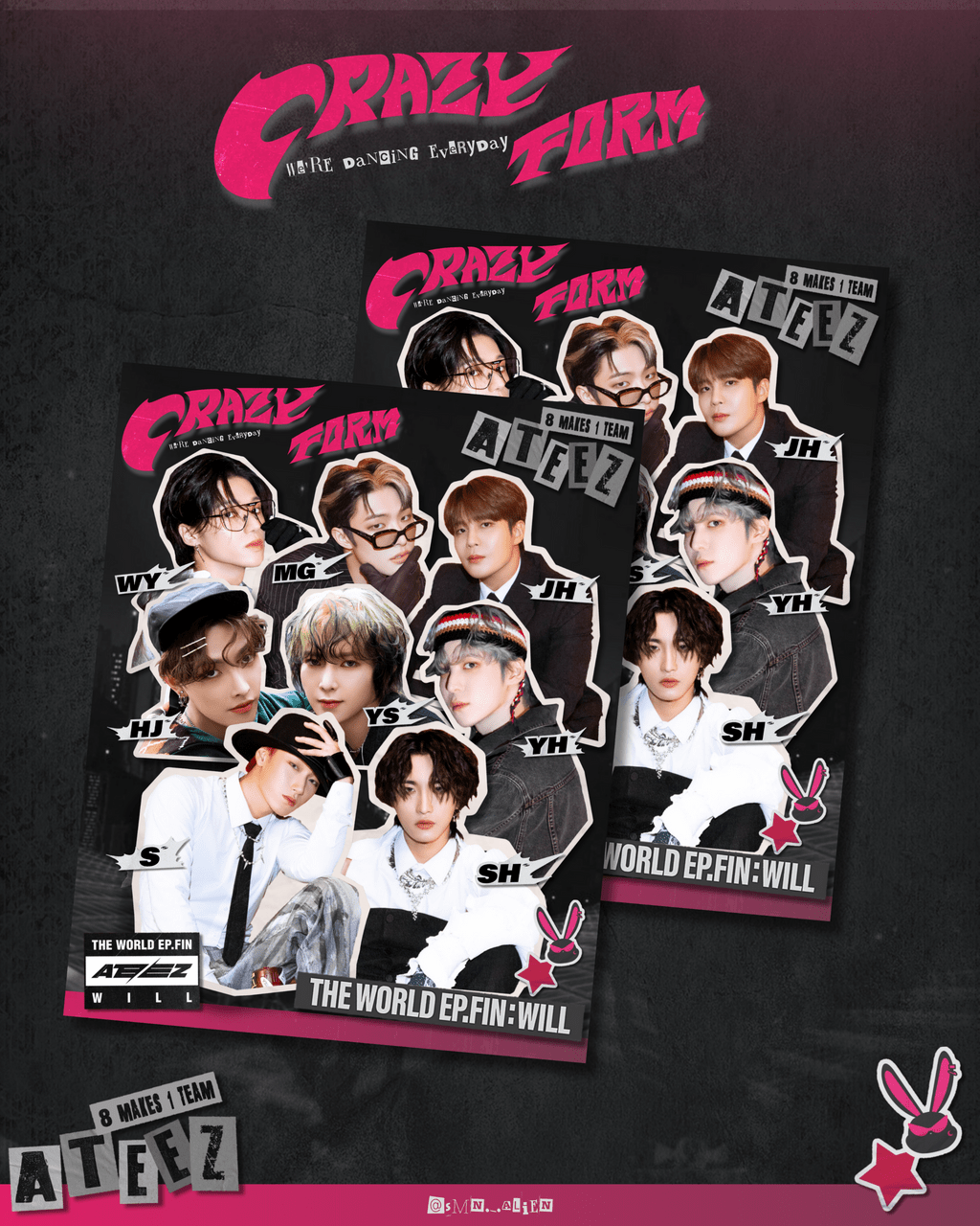 #分享 🐇𝗔𝗧𝗘𝗘𝗭 𝗖𝗿𝗮𝘇𝘆 𝗙𝗼𝗿𝗺𝗙𝗶𝗻𝗮𝗹 𝗣𝗢𝗦𝗧𝗘𝗥 𝗜𝗕𝗢𝗡列印🖤 - ATEEZ板 | Dcard