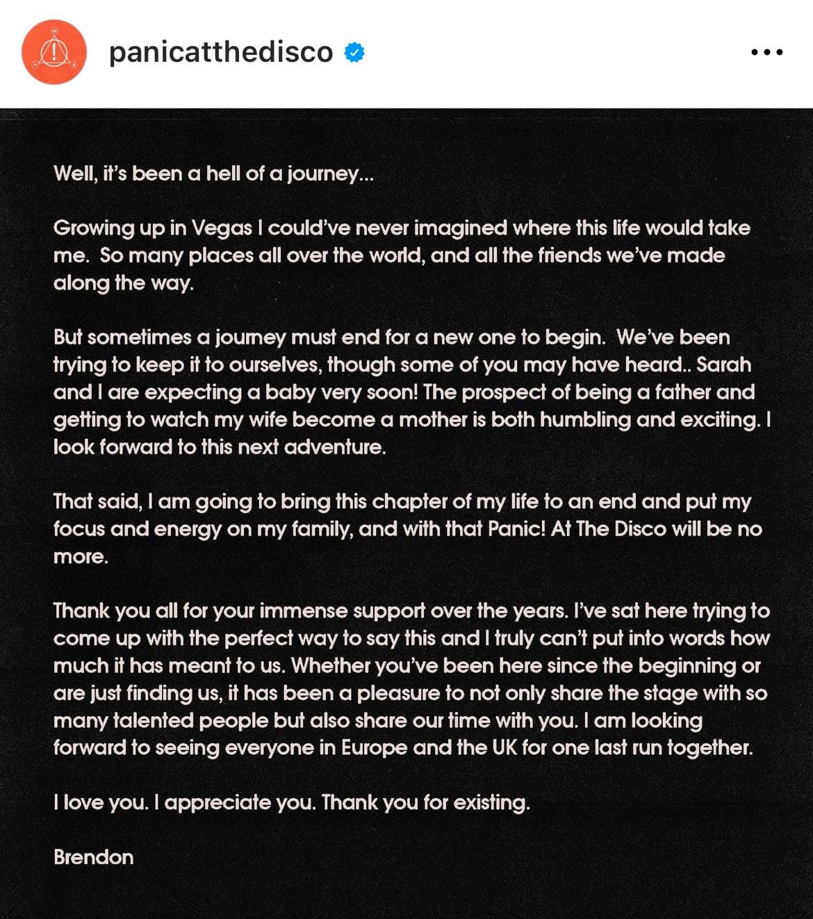 #閒聊 美國樂團Panic! At The Disco宣佈解散 - 追星板 | Dcard