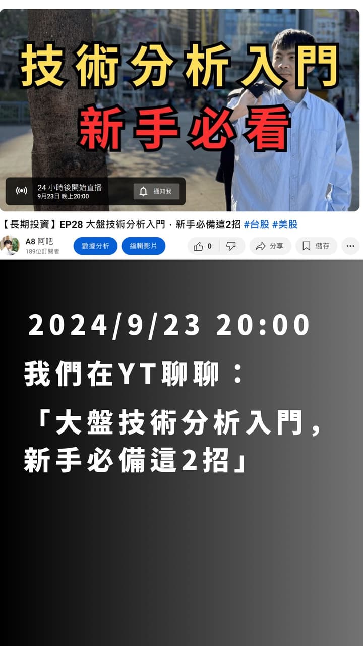 【預告】技術分析入門，新手必備2招 - A8 阿吧 (@a8relife) | Dcard