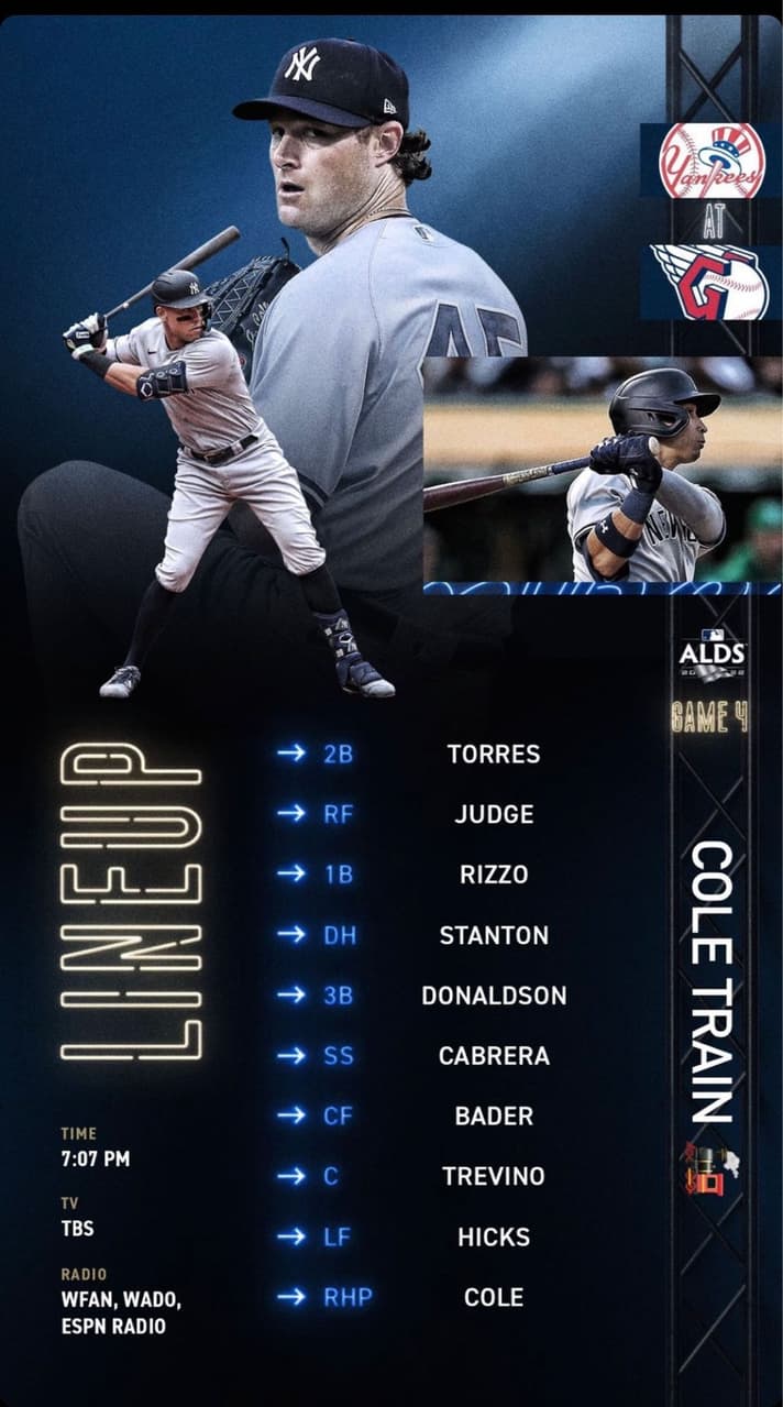 2022.10.17 美聯分區系列賽 G4 紐約洋基 vs. 克里夫蘭守護者 賽事討論區 - MLB板 | Dcard