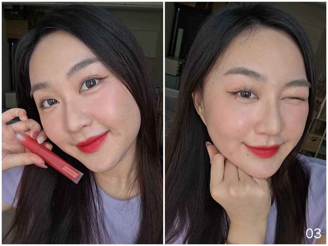 3CE絲絨柔霧唇釉實擦心得來了！ - 捲餅🌯 (@moyuon_03) | Dcard