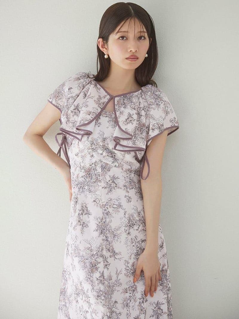 #我要賣 日牌 🇯🇵 正品 Snidel 後V領荷葉邊水墨畫連衣裙（售出） - 二手交易板 | Dcard