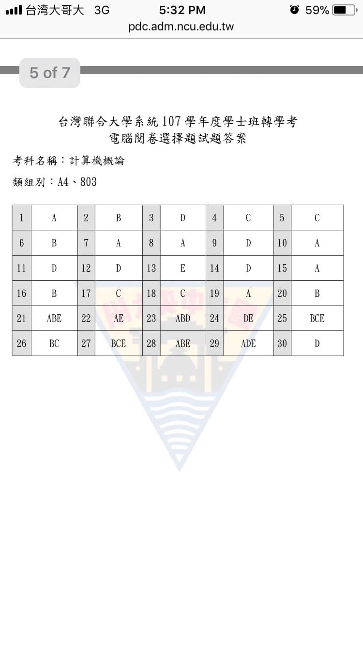 台聯大選擇題解答出來啦!! 考試板 Dcard