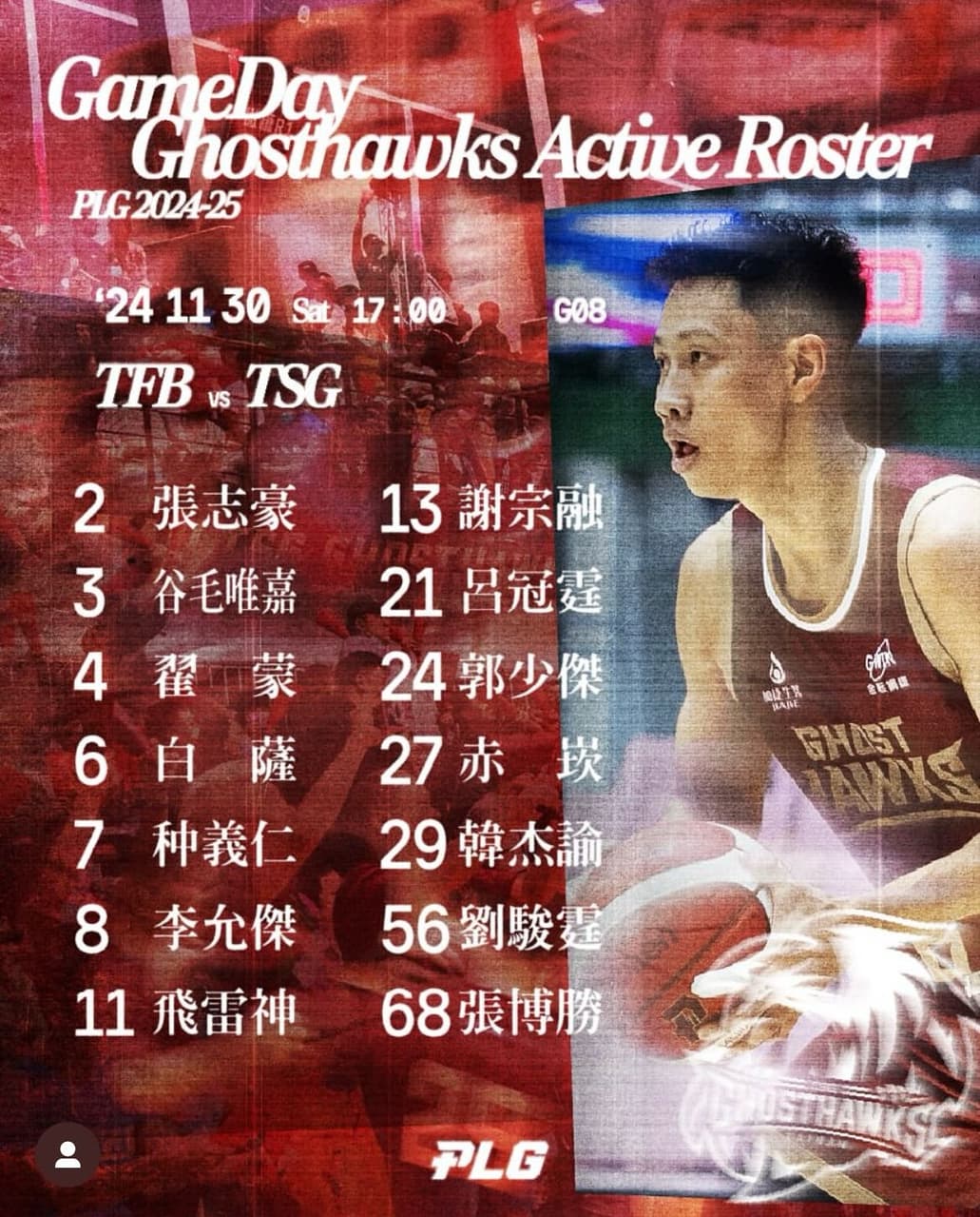 2024/11/30 PLG 24-25 例行賽 G8 / 台北富邦勇士🪖 VS. 台南台鋼獵鷹🦅 / 賽事討論區 - 籃球板 | Dcard