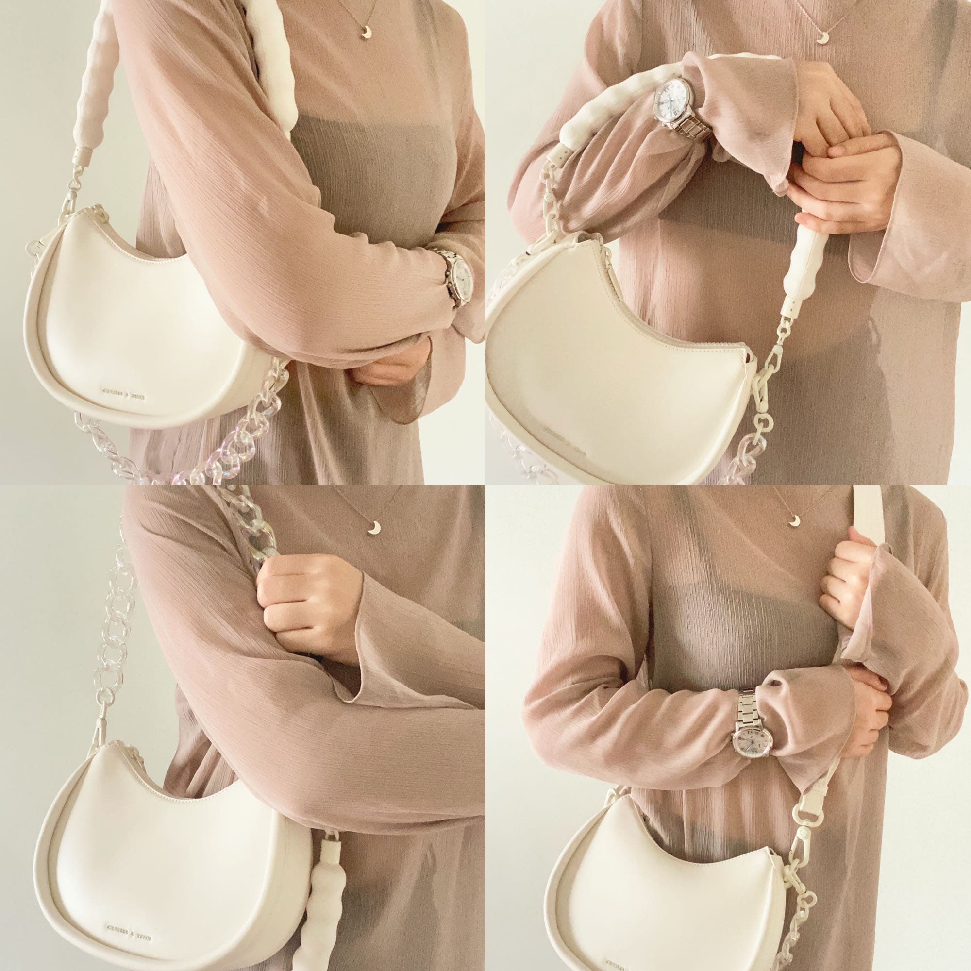 #分享 what’s in my bag? 小ck白色彎月包 - 穿搭板 | Dcard