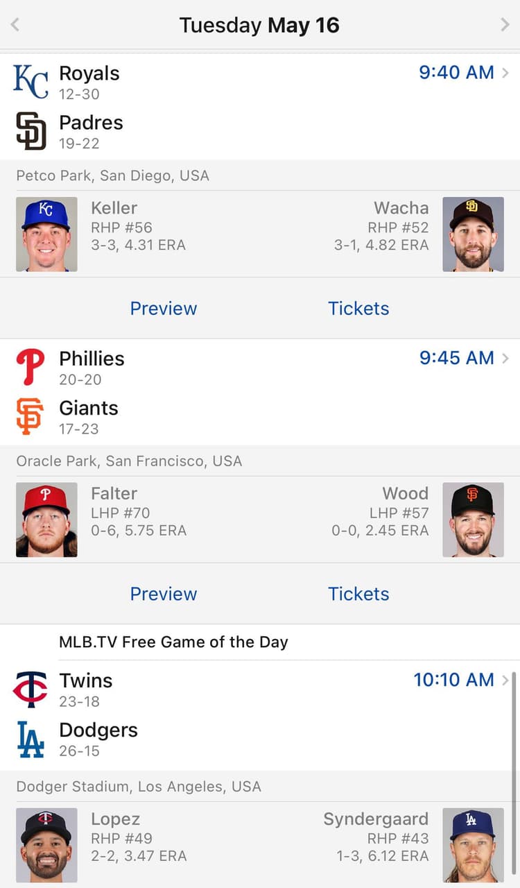 #討論 MLB 5/16 (二）先發投手公告 - MLB板 | Dcard