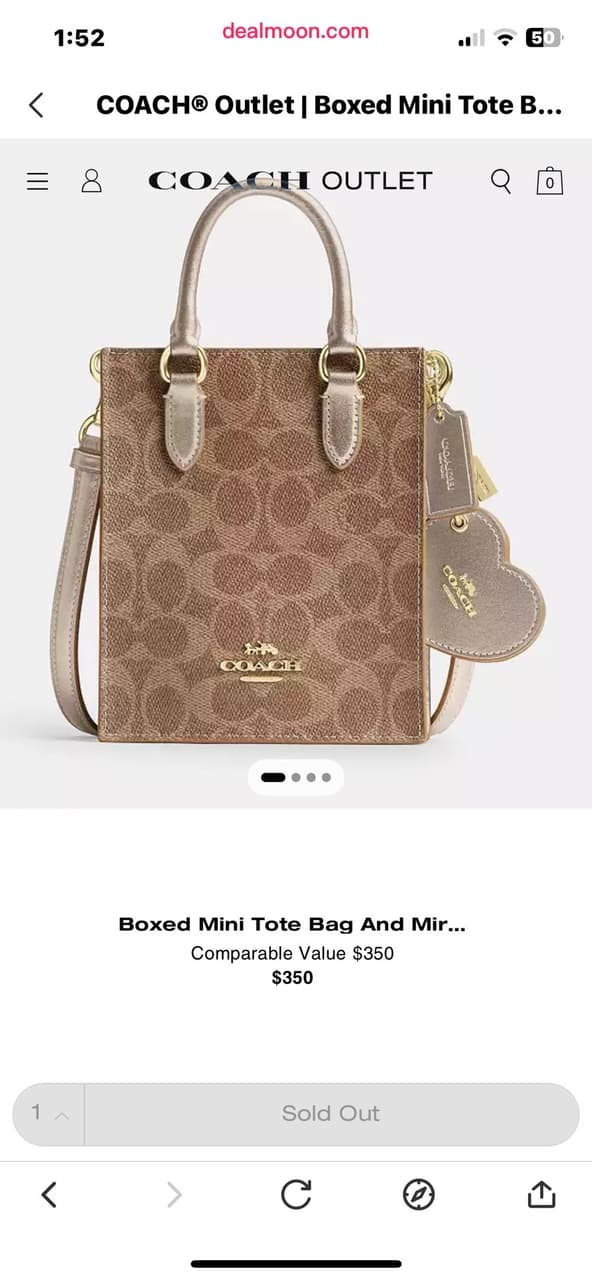 #我要賣 COACH mini tote and mirror 琴譜包+鏡子禮盒組 - 二手交易板 | Dcard