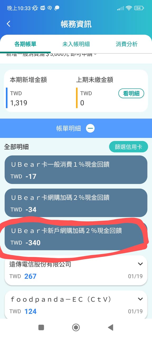 #詢問 為什麼我的玉山Ubear 回饋多給？ - 信用卡板 | Dcard