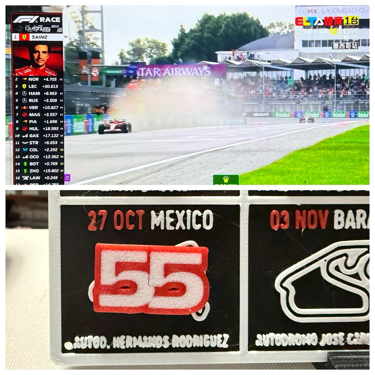 恭喜 法拉利的 Sainz 拿到2024 F1 墨西哥站 正賽冠軍 - 柏青哥 (@bochin) | Dcard