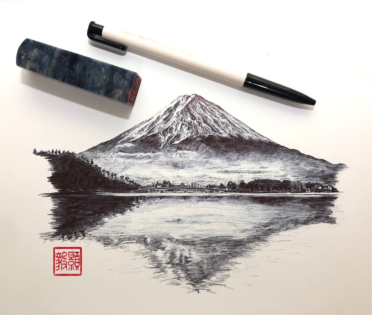 水墨畫系列（原子筆） - 想當業餘醫師的畫家 (@artist.how) | Dcard