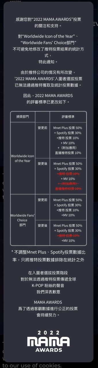 #分享 MAMA投票更改通知 - Stray Kids板 | Dcard
