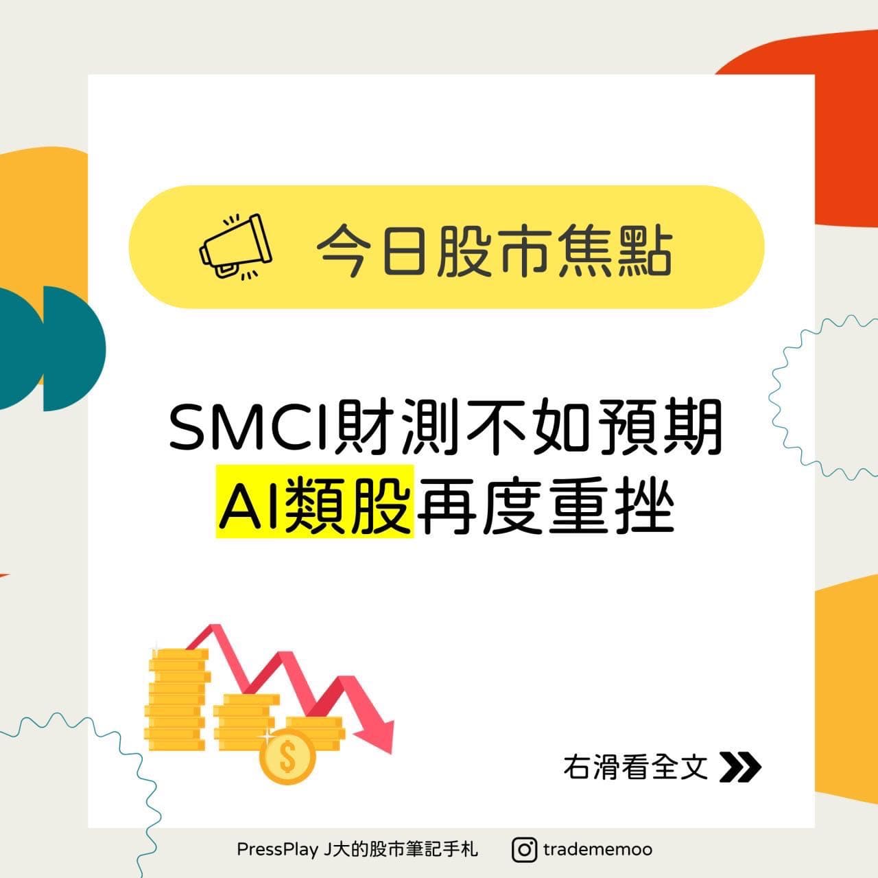 SMCI財測不如預期 AI類股再度重挫 - J大的股市筆記手札 (@space_crypto) | Dcard