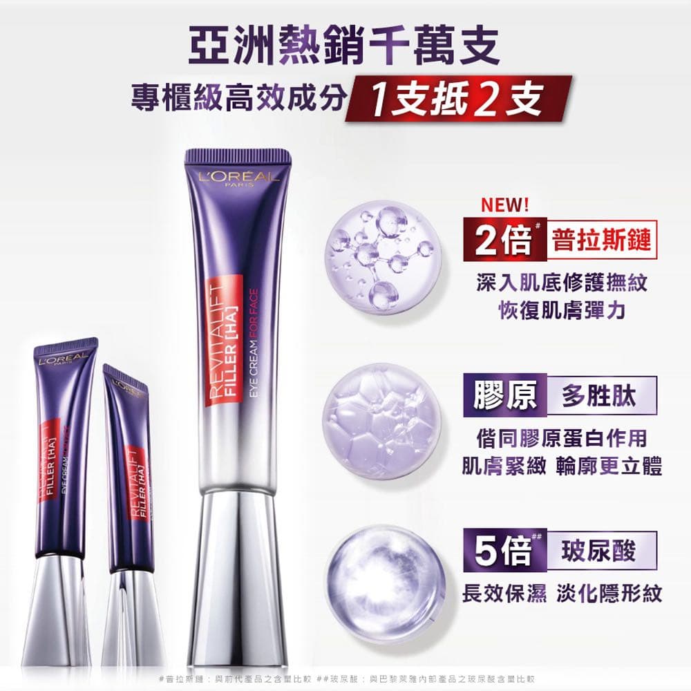 📢雙11超殺📢快來領卷再折# 巴黎萊雅 玻尿酸眼霜級撫紋精華霜PRO 30mlX2+贈品 #官方直營#紫熨斗#志玲代言 - Dididada (@didi768) | Dcard