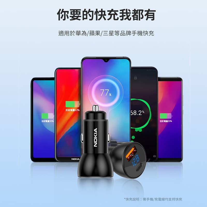 NOKIA｜P6102 PD+QC 快充液晶顯示車充 - 3C板 | Dcard