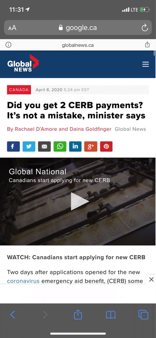 #加拿大 收到兩筆救助金 #CERB #EI - 留學板 | Dcard