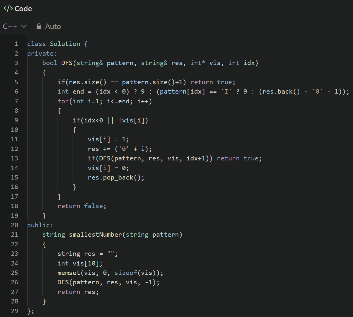 2375 Construct Smallest Number From Di String 解題紀錄 佛朗火箭製造基 Supersonico Dcard