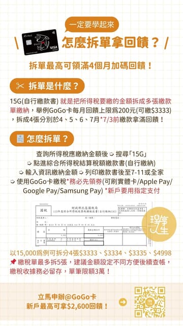 \地表最強 繳稅拆單懶人包 搭配@GoGo卡超商領券加碼6% 延長至7月/ - 理享人生 (@lixianglife) | Dcard