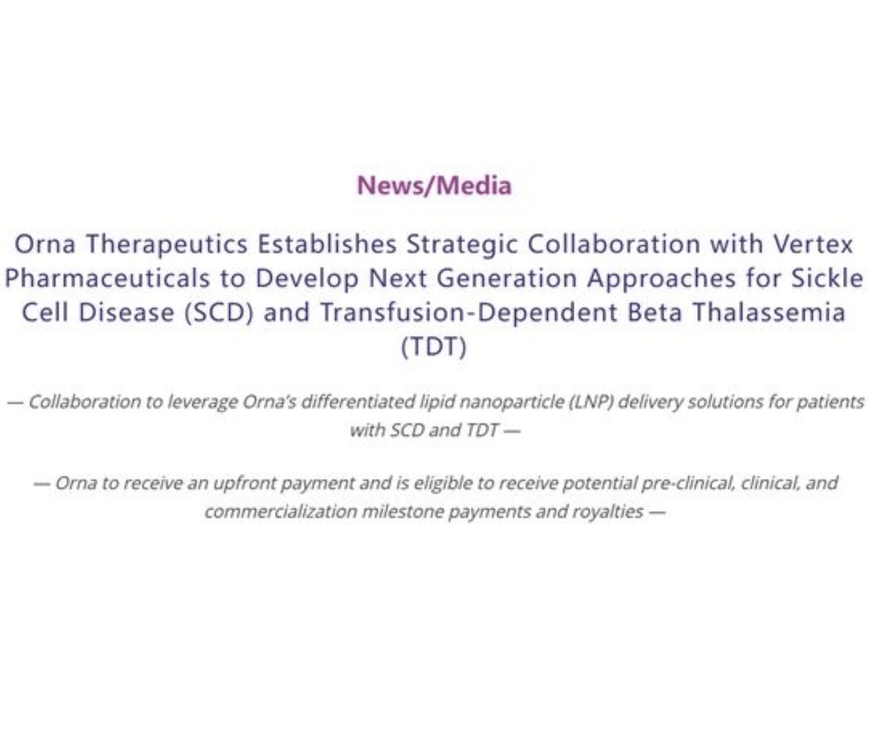🌟 Vertex與Orna攜手合作，開發新一代基因療法，總額高達43.5億美元！ 🌟 - 藥時事 Drugnews (@drugnews ...