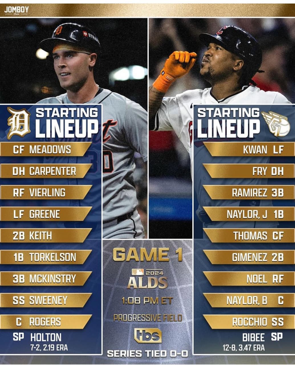 #賽事討論 2024/10/6 MLB ALDS G1 / 老虎 VS. 守護者 / 賽事討論區（T.Holton VS. T.Bibee) 系列賽 0-0 - MLB板 | Dcard