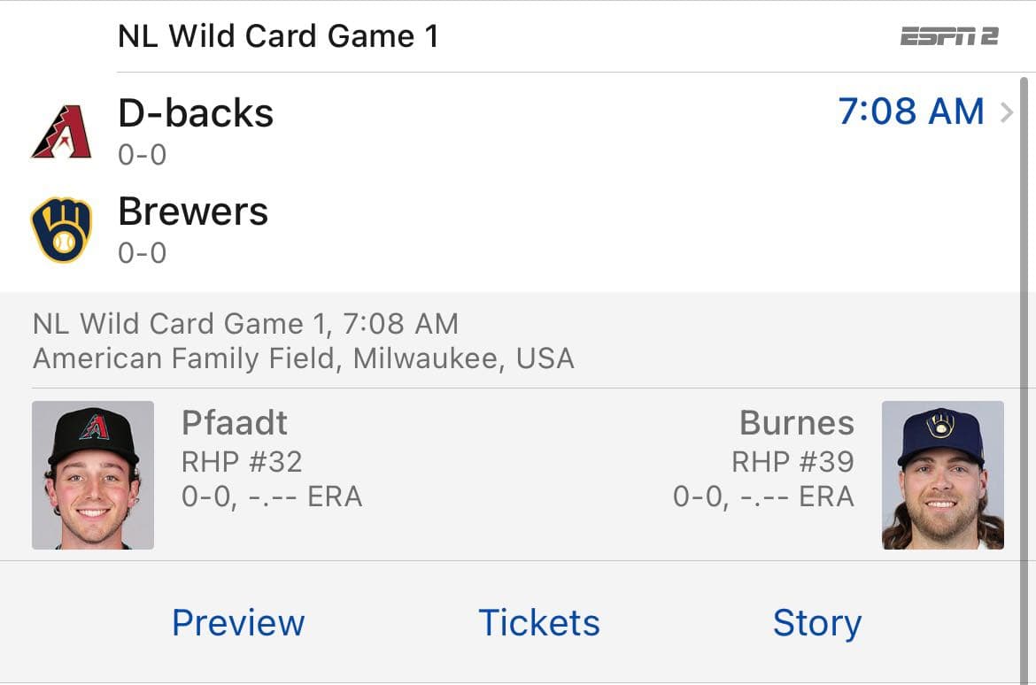 #討論 2023 MLB 國聯外卡戰 G1 亞利桑那響尾蛇 vs. 密爾瓦基釀酒人 先發投手 - MLB板 | Dcard