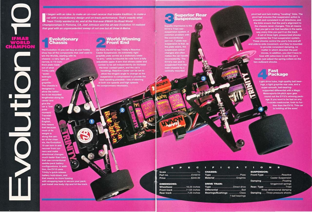 古董遙控車TRINITY Evolution 10 1992 IFMAR 1/10 On-road World Champion 開箱 ...