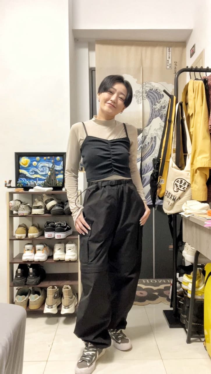 #日常穿搭 GU Unisex穿搭Cp值好高的兩穿寬版工作褲 - 穿搭板 | Dcard