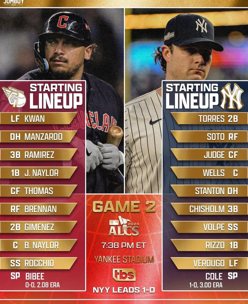 #賽事討論 2024/10/16 MLB 美聯冠軍賽 G2 / 守護者 VS. 洋基 / 賽事討論區（T.Bibee VS. G.Cole) - MLB板 | Dcard