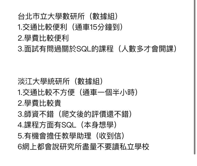 研究所選擇請益 考試板 Dcard