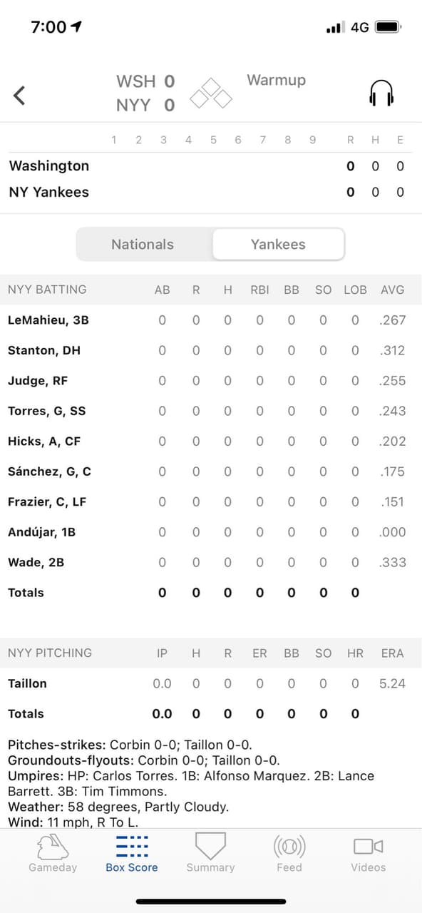 20210508 Nationals vs. Yankees (Patrick Corbin vs. Jameson Taillon ...