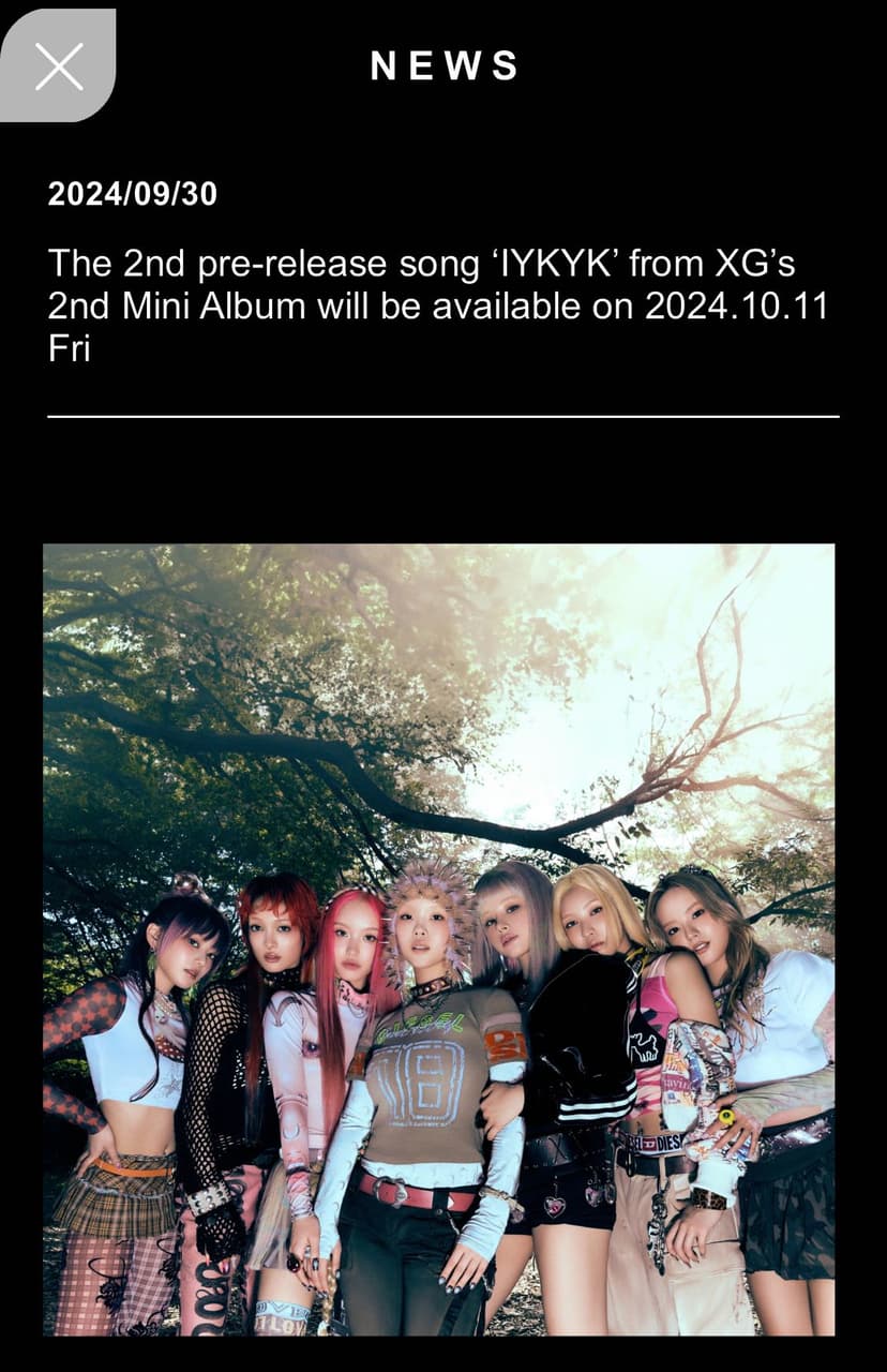 #情報 “IYKYK” - 10/11禮拜五釋出 - XG板 | Dcard