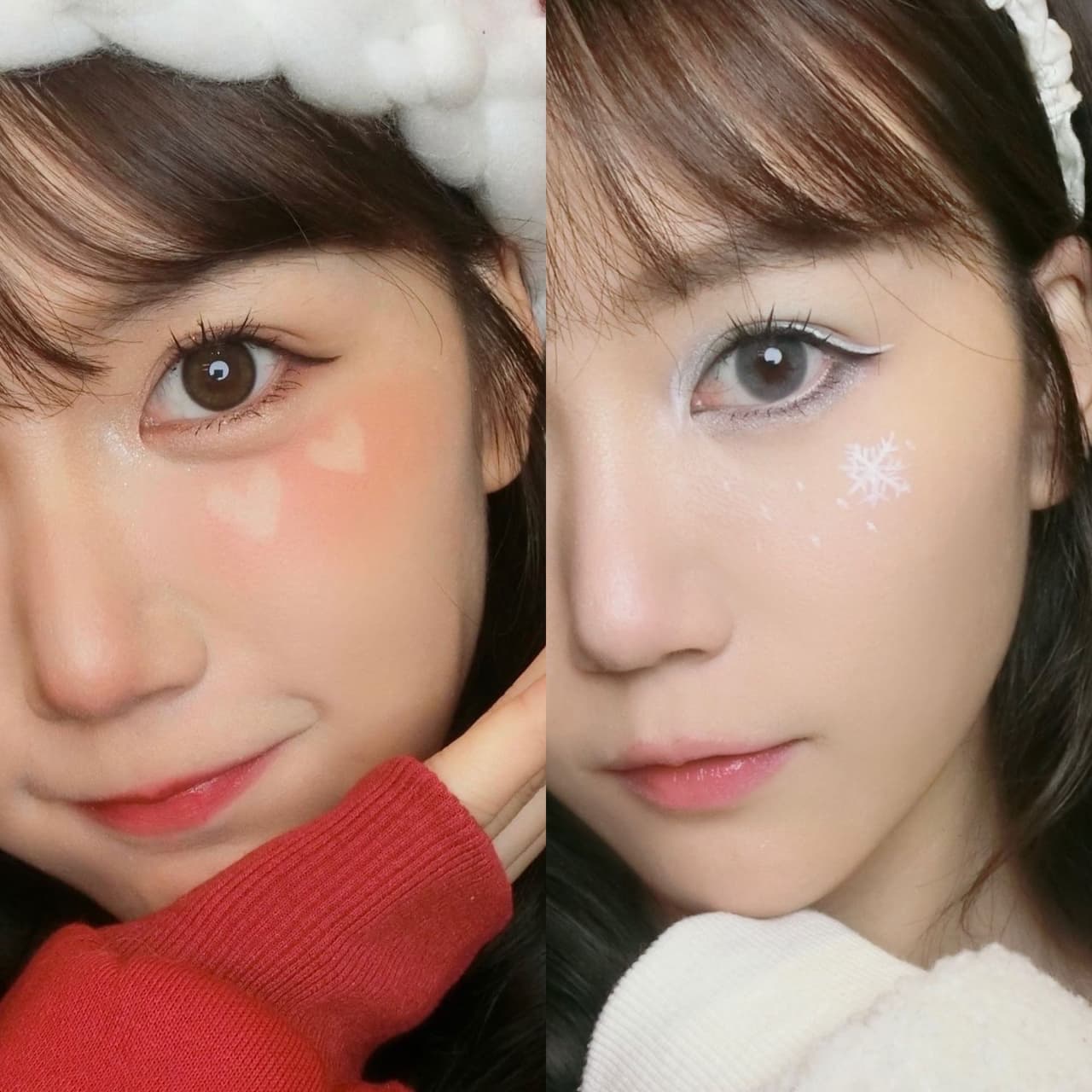 仿妝 聖誕妝容大pk ️聖誕女and ️雪女,大家比較喜歡哪一個? 美妝板 Dcard