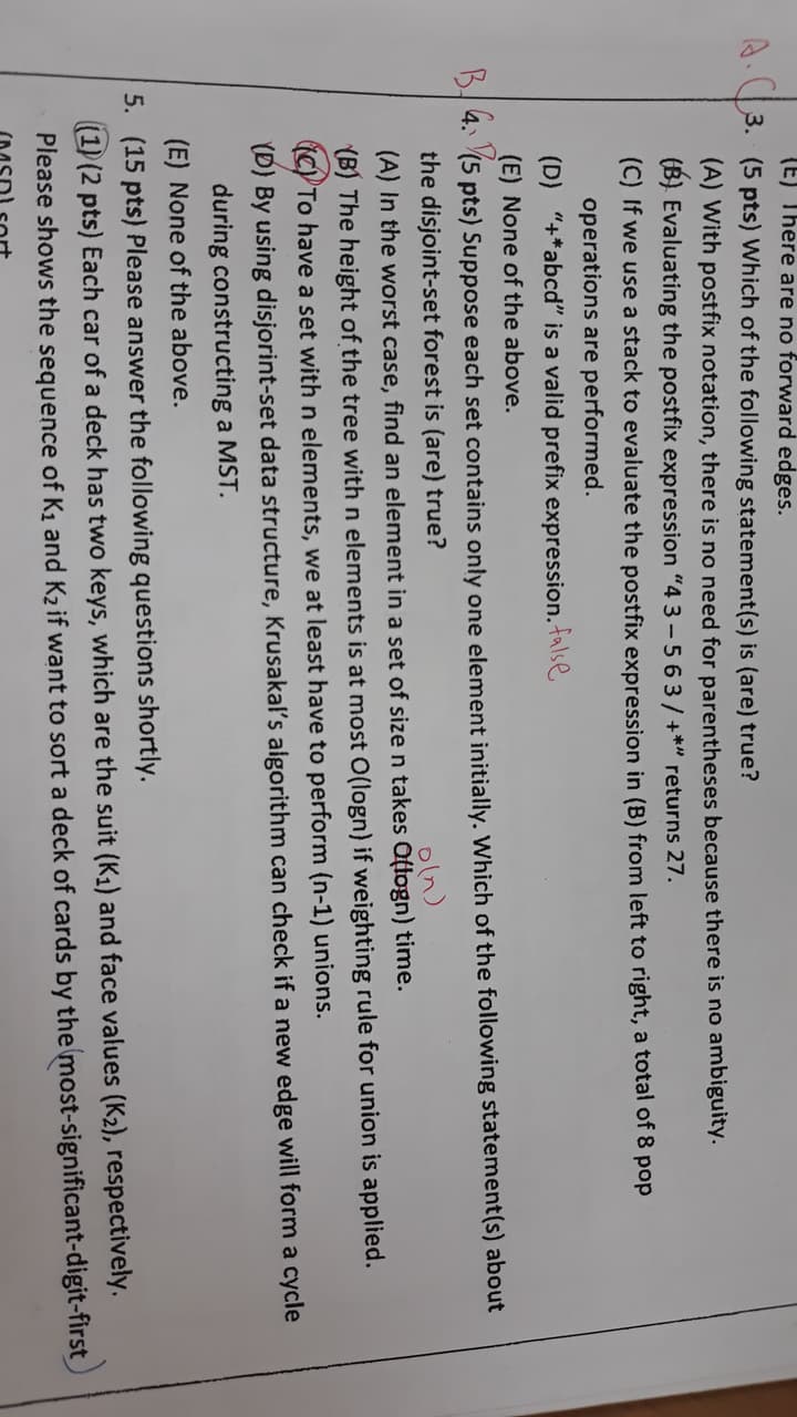 data structure & linear algebra各一題 - 研究所板 | Dcard