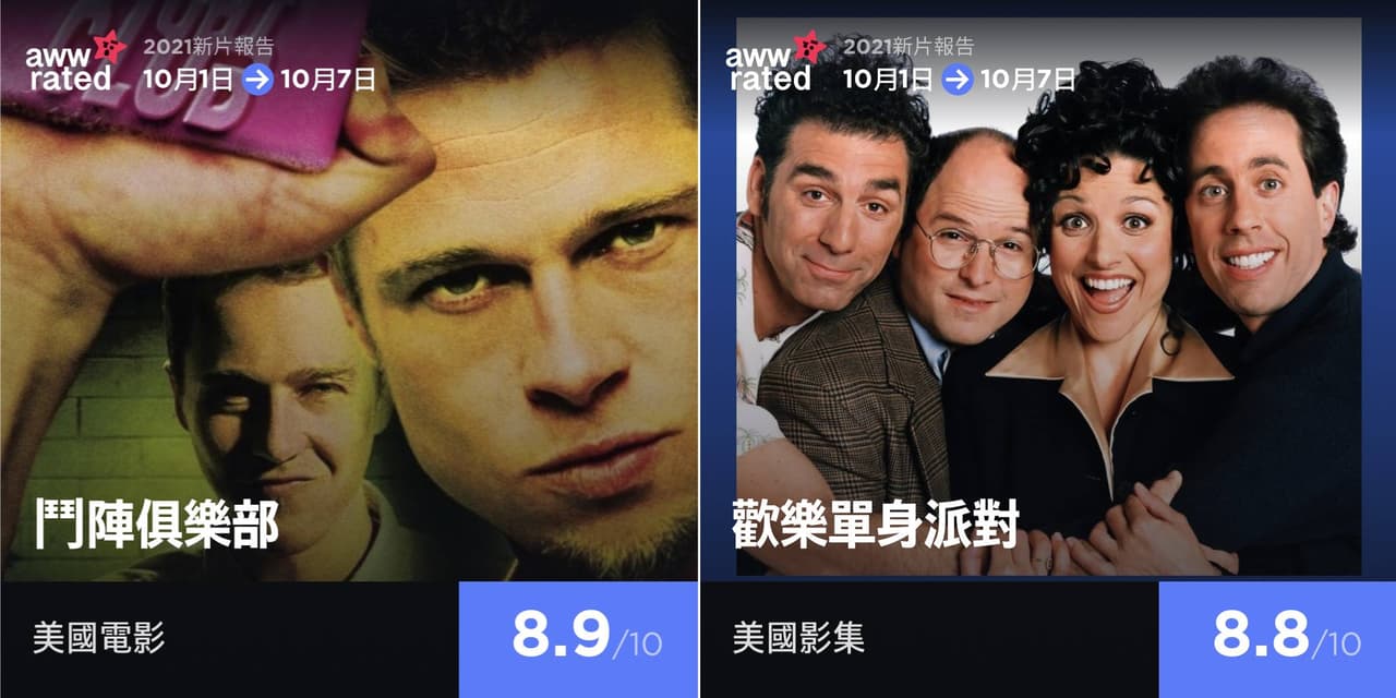 👀awwrated 每週新片報告 (2021.10.01-10.07) - awwrated (@awwrated) | Dcard