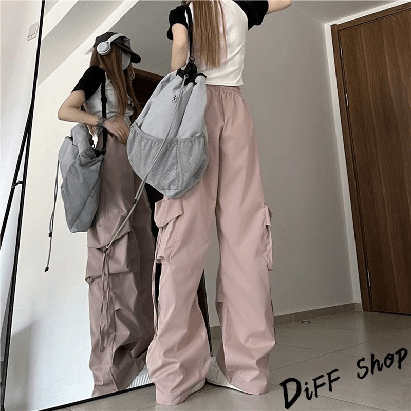 ⏰限時優惠📢韓系顯瘦穿搭‼️【DIFF】韓版寬鬆高腰直筒褲🥰時尚工裝褲💕高腰闊腿褲 寬鬆長褲 - 瑪奇瑪奇 (@makemake2023) | Dcard